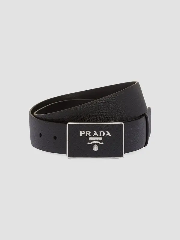 Prada Saffiano Leather Belt - Black