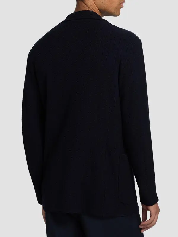 Giorgio Armani Wool-blend Knit Blazer