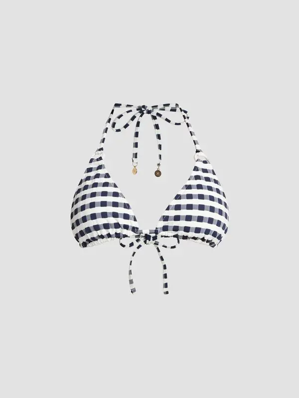 MILLY Cottage Gingham Bikini Top
