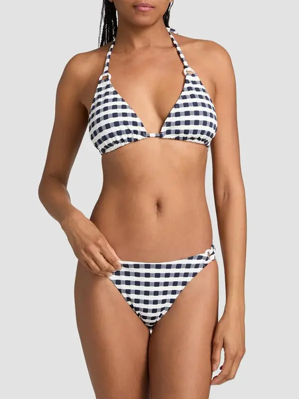 MILLY Cottage Gingham Bikini Top