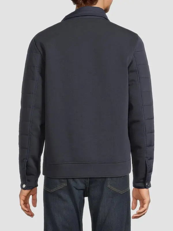 REISS Harrison Quilted Snap-front Jacket - Navy