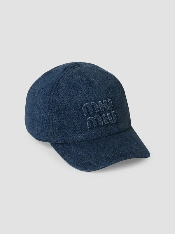 Miu Miu Denim Baseball Cap - Blue