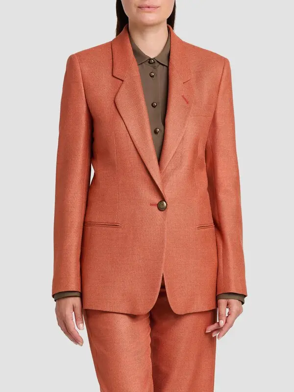 Giorgio Armani Silk-wool Single-button Blazer
