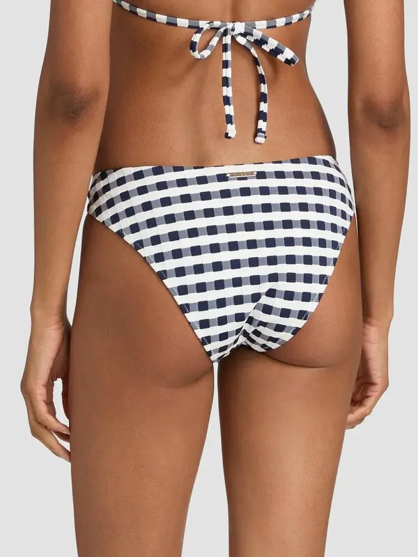 MILLY Cottage Gingham Bikini Bottom - Navy