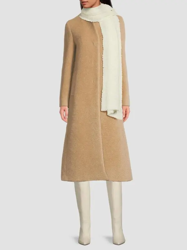 Faliero Sarti Manon Plaid Wool-blend Scarf - Cream