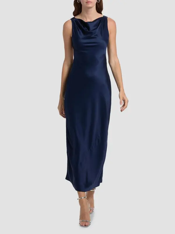 REFORMATION Corey Satin Midi-dress