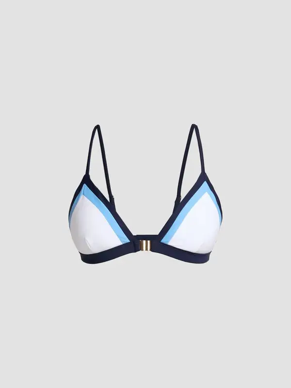 MILLY Positano Colorblocked Bikini Top
