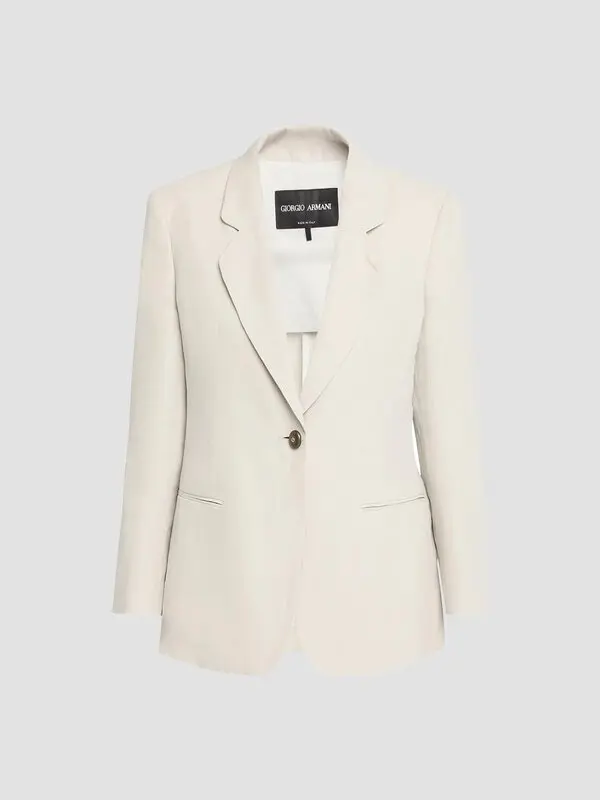 Giorgio Armani Linen Single-breasted Blazer - Solid Medium Grey