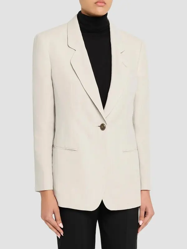 Giorgio Armani Linen Single-breasted Blazer