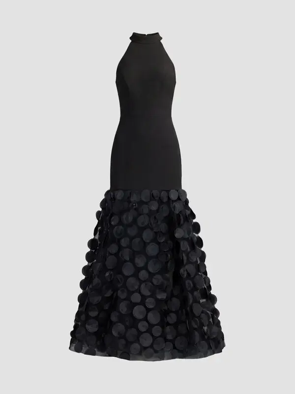 Mac Duggal Crepe Halterneck Trumpet Gown
