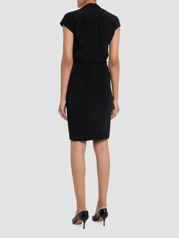 Giorgio Armani Draped Belted Wrap-style Cocktail Dress
