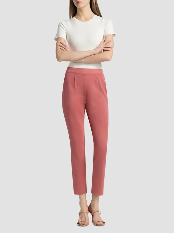 Misook Nancy Mylana Knit Slim-leg Pants - Honeysuckle