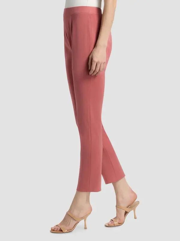 Misook Nancy Mylana Knit Slim-leg Pants - Honeysuckle