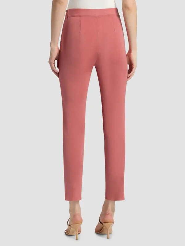 Misook Nancy Mylana Knit Slim-leg Pants - Honeysuckle