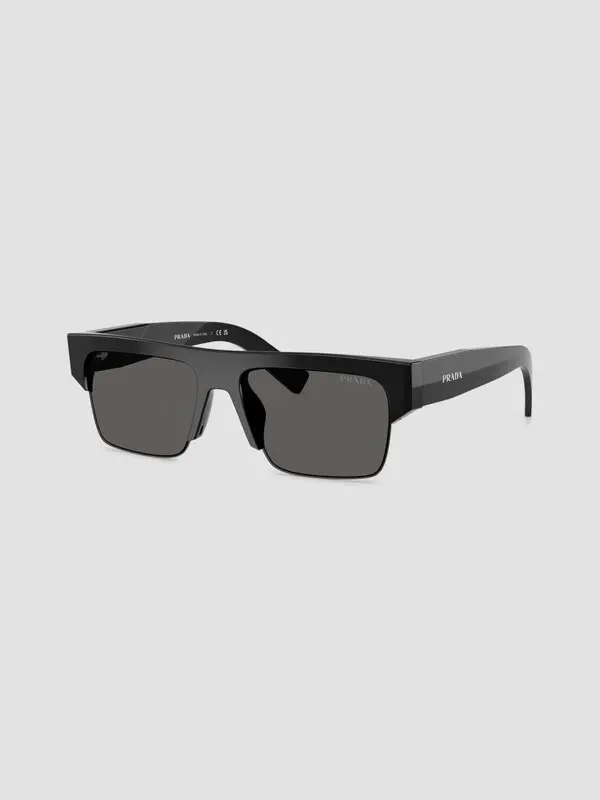 Prada 55mm Rectangular Sunglasses - Black