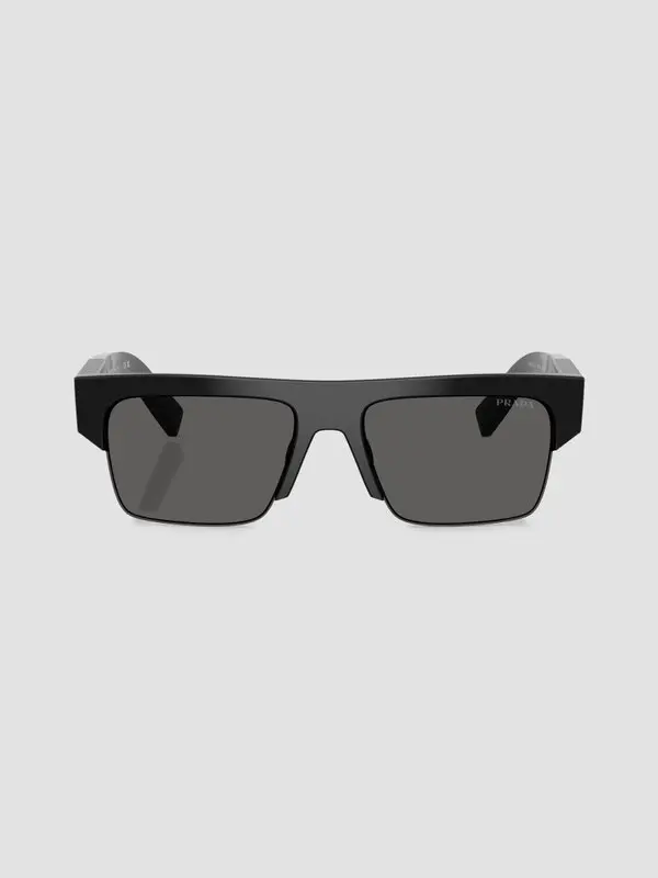 Prada 55mm Rectangular Sunglasses - Black