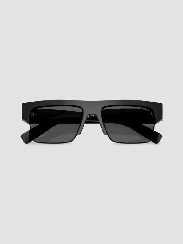 Prada 55mm Rectangular Sunglasses - Black