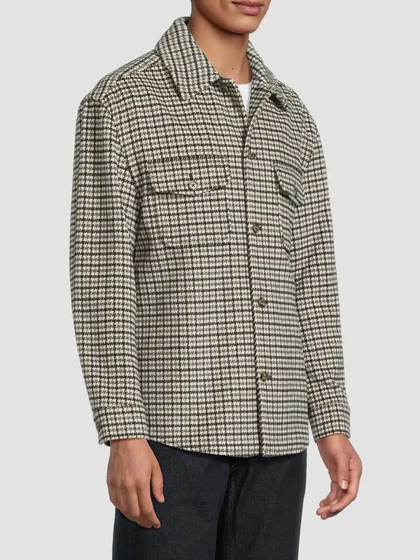 REISS Liam Houndstooth Wool-blend Overshirt