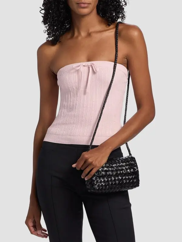 REFORMATION Zazie Knit Cotton-blend Strapless Top