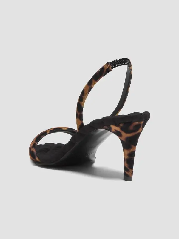 Aera Claudia 70mm Vegan Leopard-print Velvet Slingback Sandals