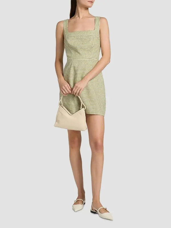 REFORMATION Celosia Gingham Linen Minidress