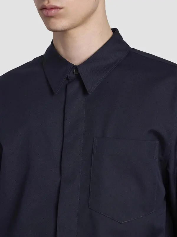 Dries Van Noten Corran Cotton-wool Button-front Shirt