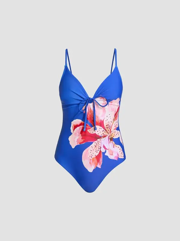 MILLY Songe D'iris Floral One-piece Swimsuit - Blue Multi