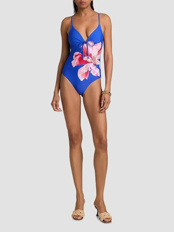 MILLY Songe D'iris Floral One-piece Swimsuit - Blue Multi