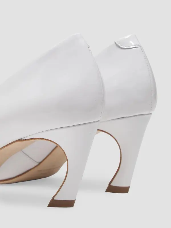 22ÉLEVÉ 65mm Contrast Bow-detail Patent Leather Pumps - White Black