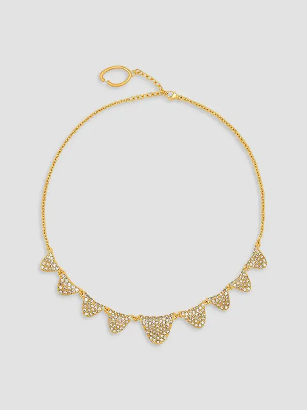 Oscar De La Renta Pavé Twist 24k-gold-plated & Glass Necklace - Crystal