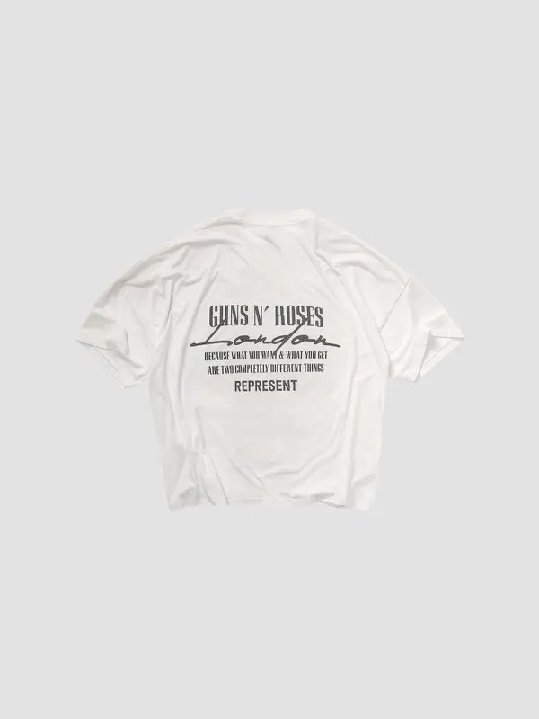 REPRESENT Guns N' Roses Cross Crewneck T-shirt - Washed Ecru