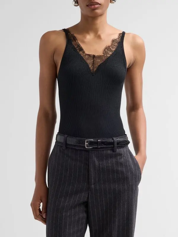 NILI LOTAN Aronia Silk Sweater Tank