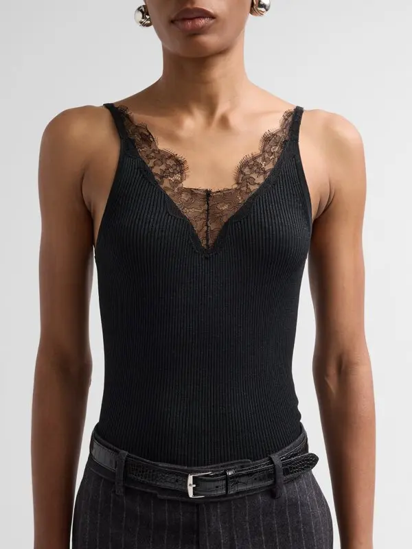 NILI LOTAN Aronia Silk Sweater Tank