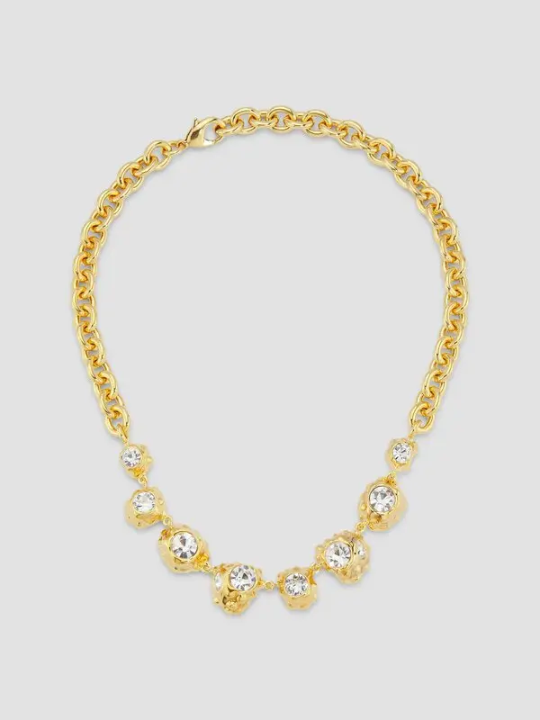Oscar De La Renta Scramble Goldtone & Glass Necklace