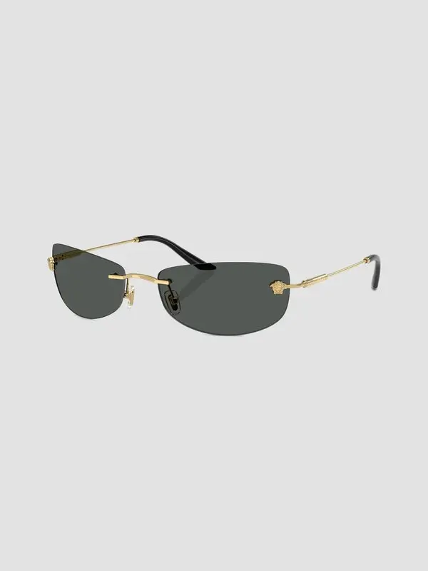 Versace Runway 60mm Rectangular Sunglasses - Gold