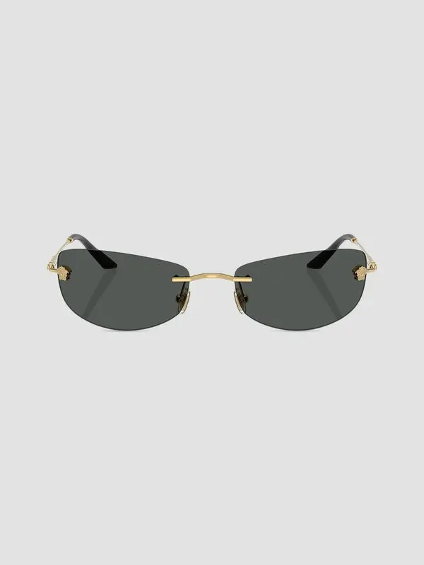 Versace Runway 60mm Rectangular Sunglasses - Gold