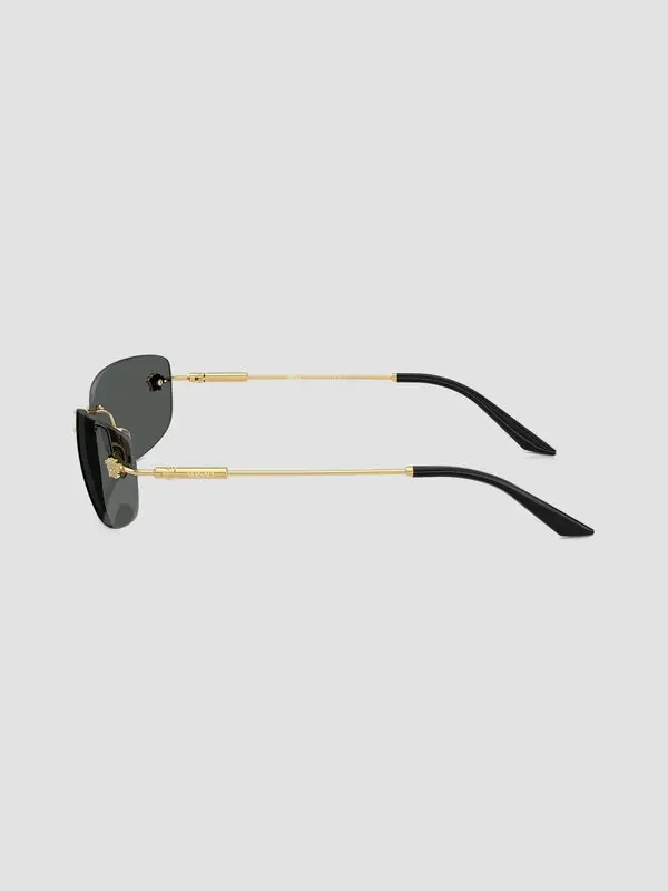 Versace Runway 60mm Rectangular Sunglasses - Gold