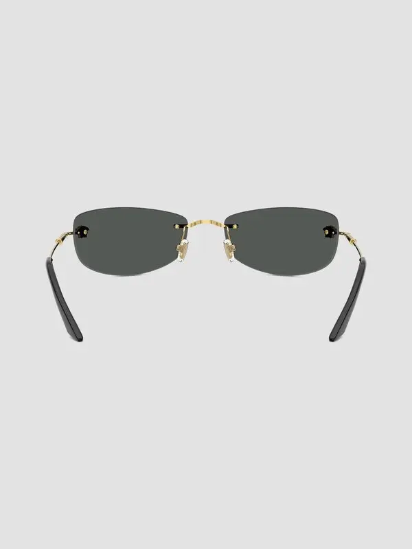 Versace Runway 60mm Rectangular Sunglasses - Gold
