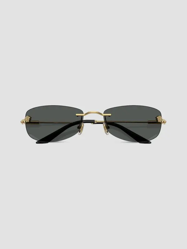 Versace Runway 60mm Rectangular Sunglasses - Gold