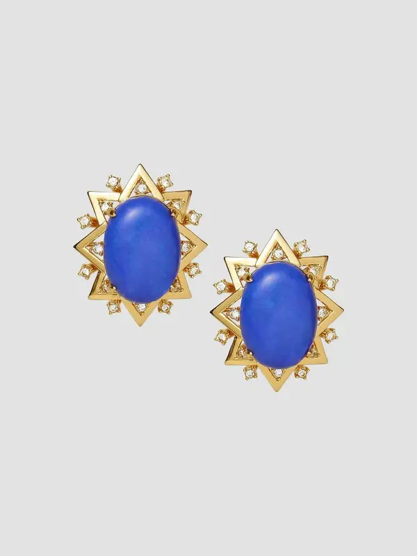 Lele Sadoughi Starlet 14k-gold-plated, Crystal & Resin Earrings - Indigo