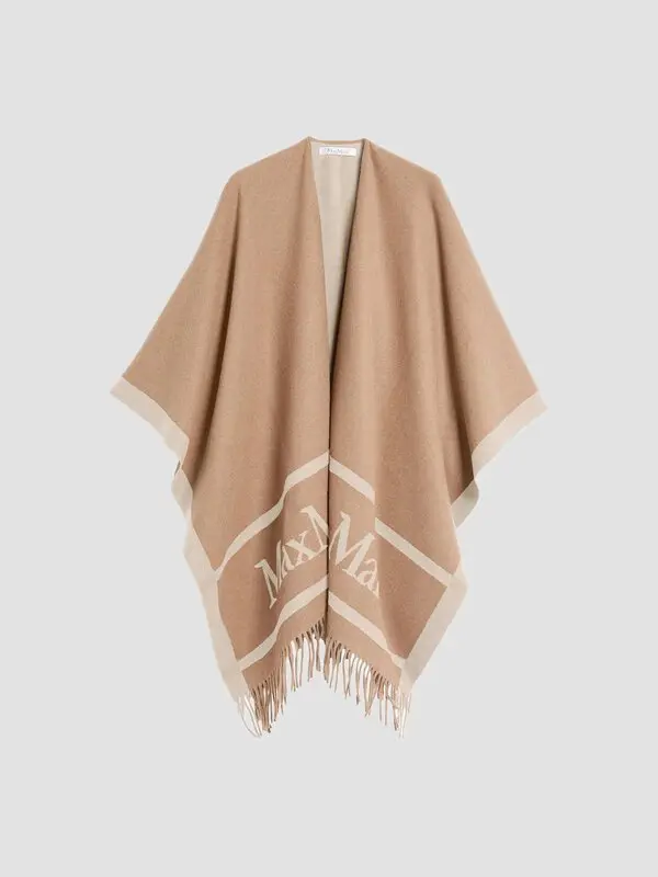 Max Mara Jacquard Wool Poncho