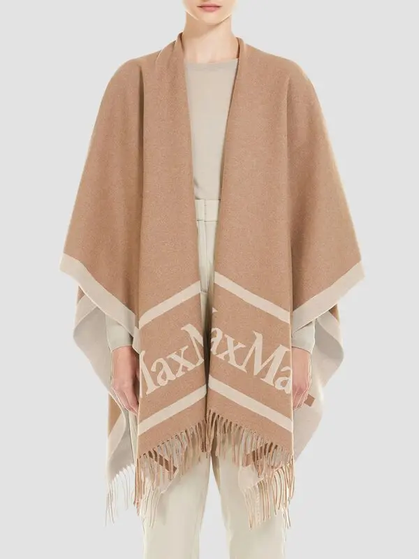Max Mara Jacquard Wool Poncho