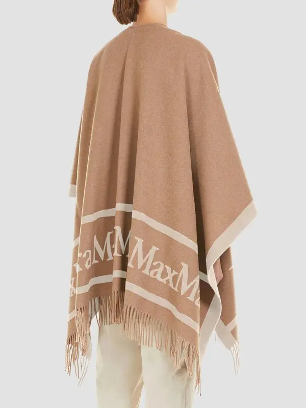 Max Mara Jacquard Wool Poncho