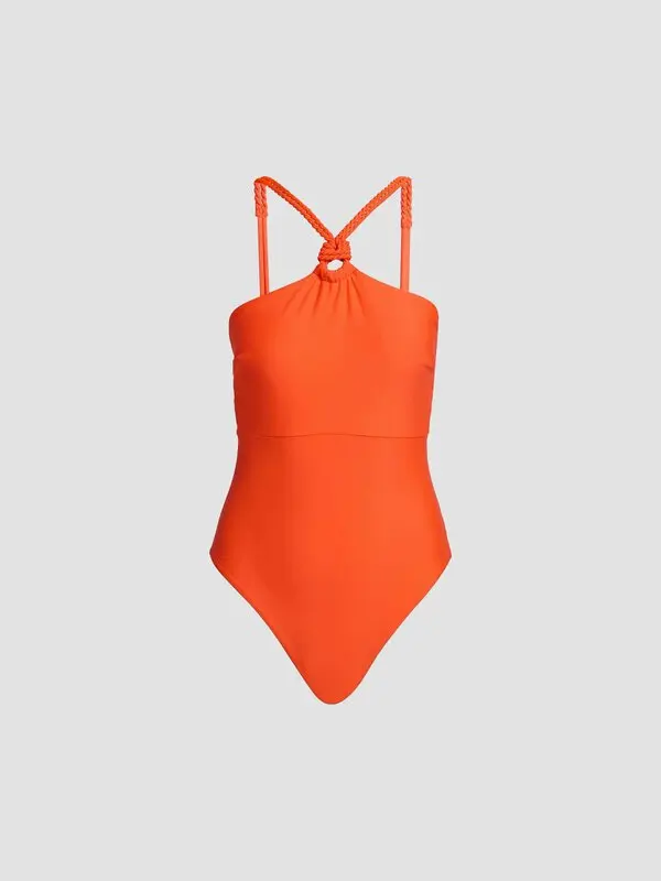 MILLY Braided One-piece Swimsuit - Orange