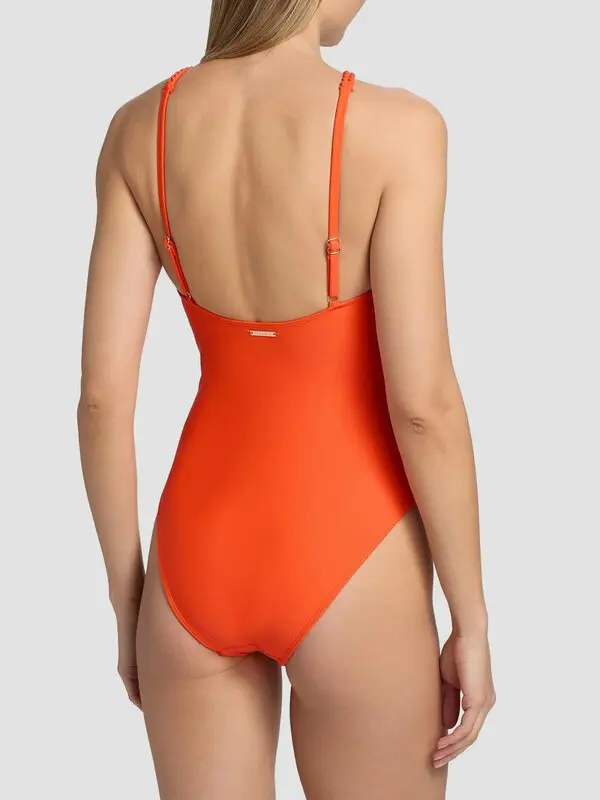 MILLY Braided One-piece Swimsuit - Orange