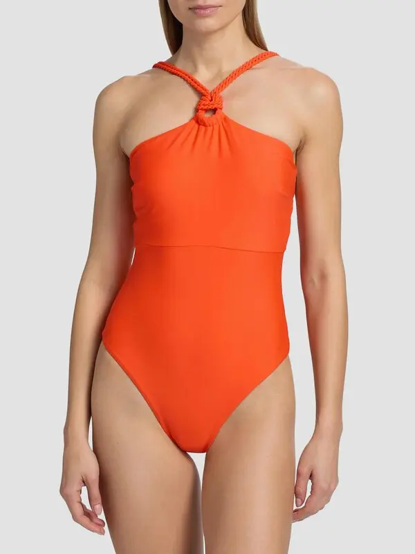 MILLY Braided One-piece Swimsuit - Orange