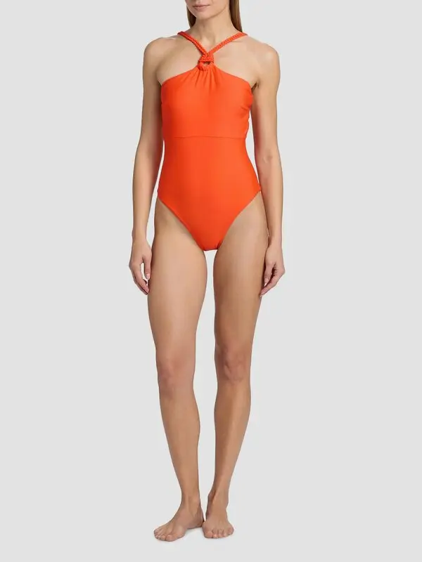 MILLY Braided One-piece Swimsuit - Orange