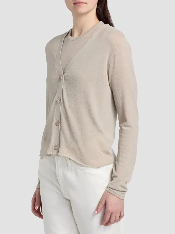 Majestic Filatures V-neck Knit Cardigan - Desert