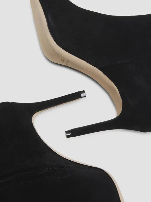 22ÉLEVÉ 85mm Suede Stiletto Booties - Black