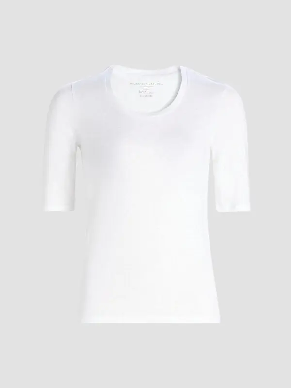 Majestic Filatures Scoopneck Stretch Linen Top